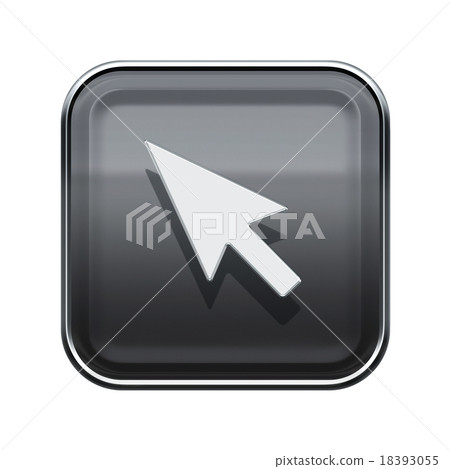 Cursor icon glossy grey, isolated on white - Stock Illustration ...