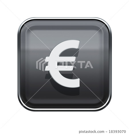 Euro icon glossy grey, isolated on white - Stock Illustration [18393070 ...