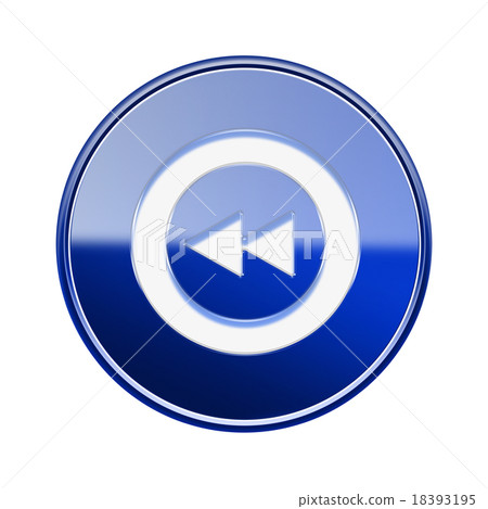 Rewind icon glossy blue, isolated on white - Stock Illustration ...