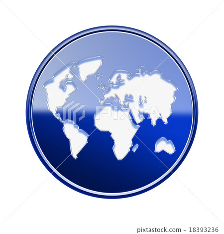 World icon glossy blue, isolated on white - Stock Illustration ...