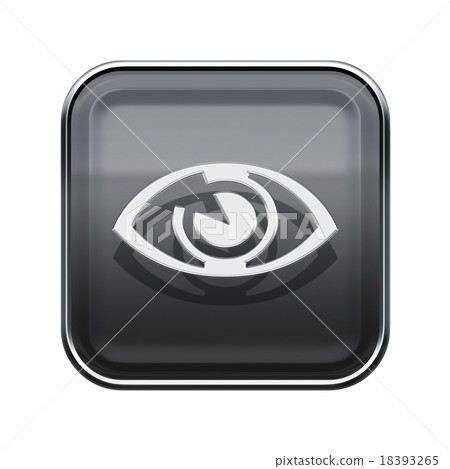 eye icon glossy grey, isolated on white -插圖素材 [18393265] - PIXTA圖庫