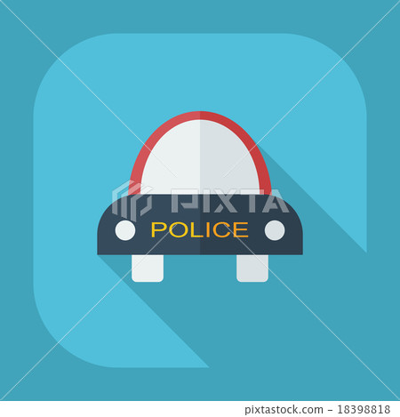 Flat modern design with shadow icons cop car - Stock Illustration ...