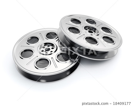 Film reels isolated on white background - Stock Illustration [18409177 ...