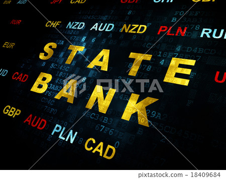 Money concept: State Bank on Digital background - Stock Illustration ...