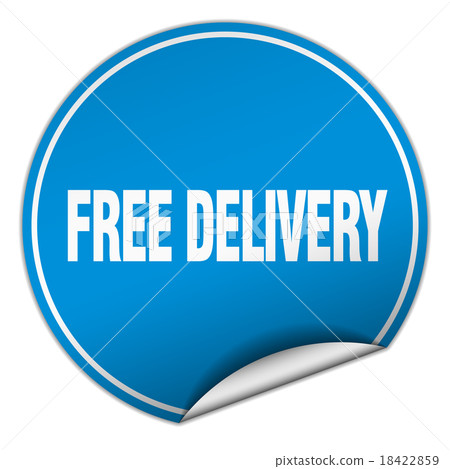 free delivery round blue sticker isolated on white - Stock Illustration ...