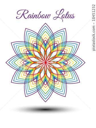 Beautiful rainbow lotus flower - Stock Illustration [18451232] - PIXTA