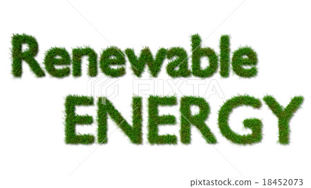 renewable energy sign on grass - Stock Illustration [18452073] - PIXTA