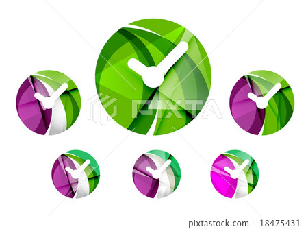 Set of abstract watch icon, business logotype - Stock Illustration ...