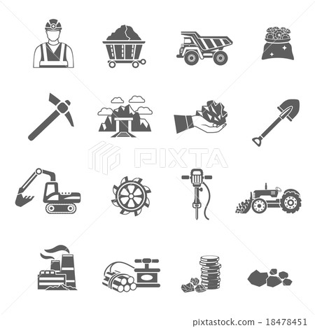Mining Icons Set - Stock Illustration [18478451] - PIXTA