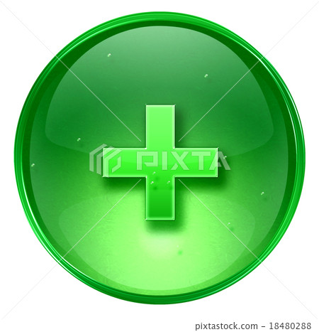 plus icon green, isolated on white background. - Stock Illustration ...
