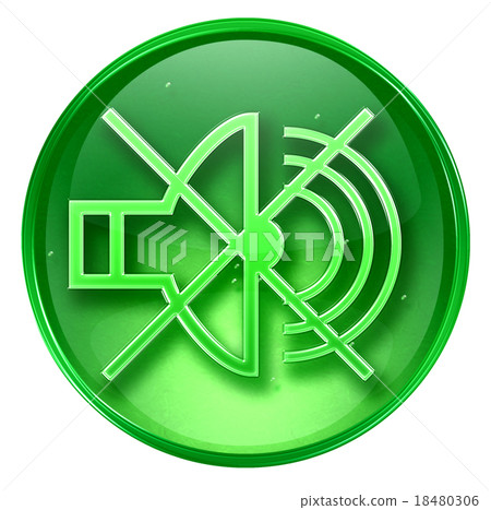music off icon green, isolated on white -插圖素材 [18480306] - PIXTA圖庫