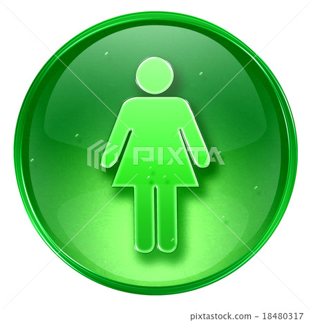 woman icon green, isolated on white background. - Stock Illustration ...