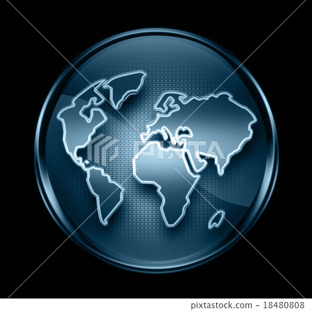 world icon dark blue, isolated on black-插圖素材 [18480808] - PIXTA圖庫