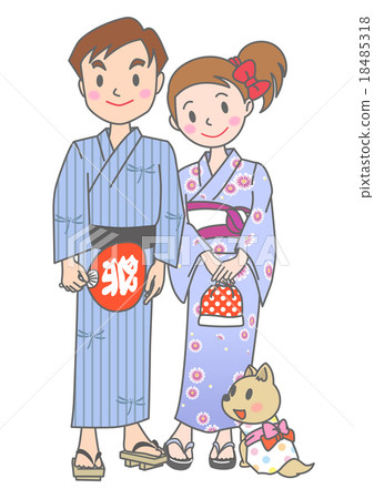 Yukata Illustration - Stock Illustration [18485318] - PIXTA