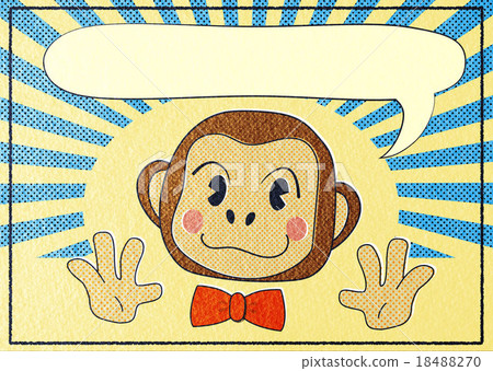Vintage comic-style monkey - Stock Illustration [18488270] - PIXTA