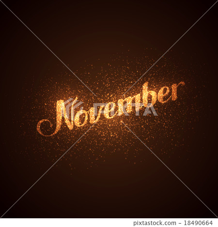 November label with glowing golden sparkles - Stock Illustration ...