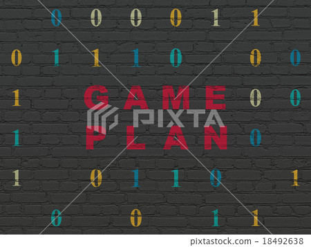 Business concept: Game Plan on wall background - Stock Illustration ...