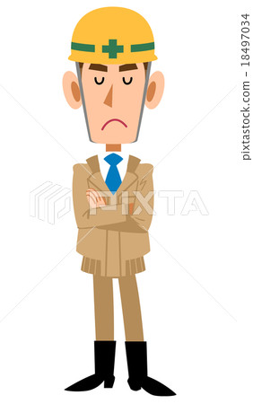 Thinking Construction Worker - Stock Illustration [18497034] - PIXTA