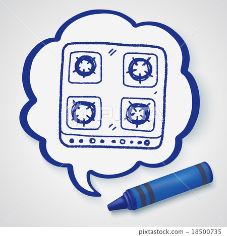 gas stove doodle - Stock Illustration [18500735] - PIXTA