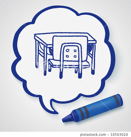 school desk doodle - Stock Illustration [18503028] - PIXTA