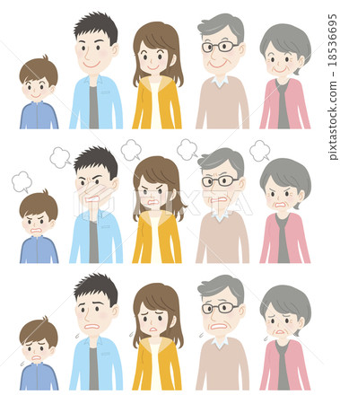 Three generations family expression Laugh,... - Stock Illustration ...
