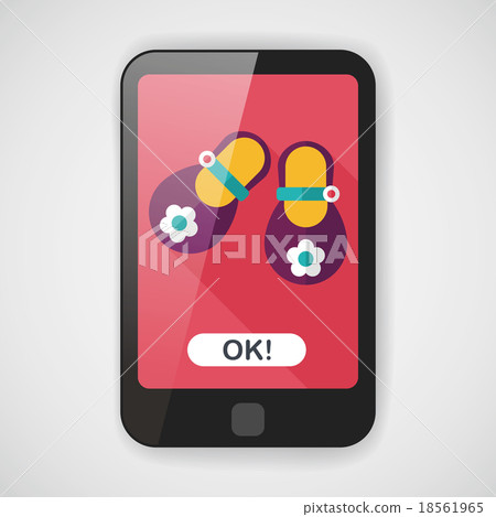 baby booties flat icon with long shadow - Stock Illustration [18561965 ...
