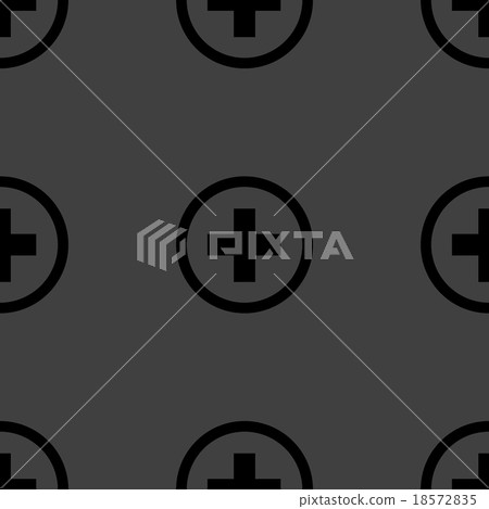Plus web icon. flat design. Seamless pattern. - Stock Illustration ...