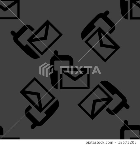 Sms web icon. flat design. Seamless pattern. - Stock Illustration ...