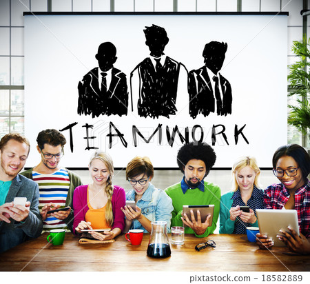 Stock Photo: Teamwork Group Collaboration Organization Concept - Stock ...