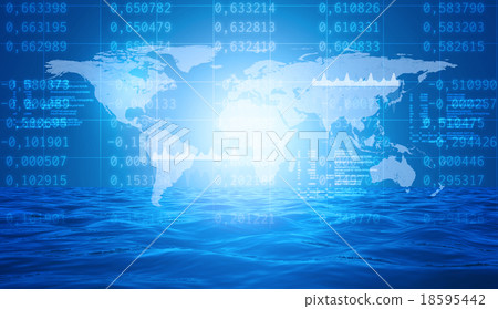Abstract background with sea and world map - Stock Illustration ...