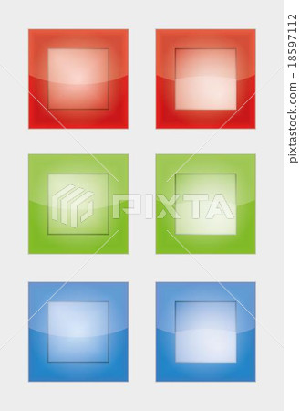 six color square badges or buttons - Stock Illustration [18597112] - PIXTA