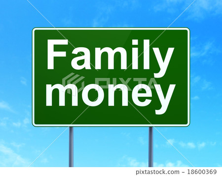 Money concept: Family Money on road sign - Stock Illustration [18600369 ...