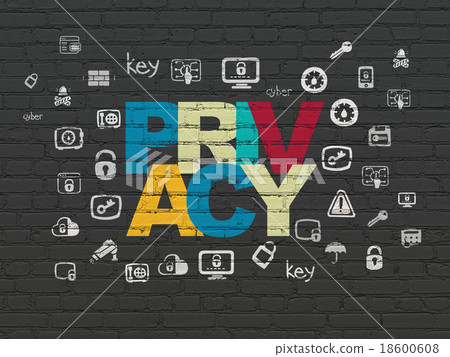 Protection concept: Privacy on wall background - Stock Illustration ...