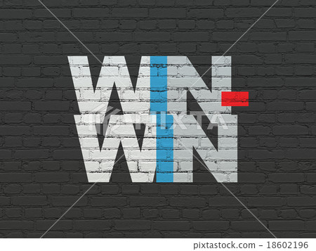 Business concept: Win-Win on wall background - Stock Illustration ...