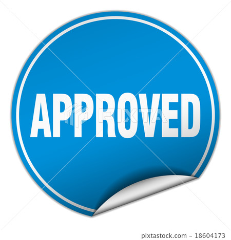 approved round blue sticker isolated on white-插圖素材 [18604173] - PIXTA圖庫