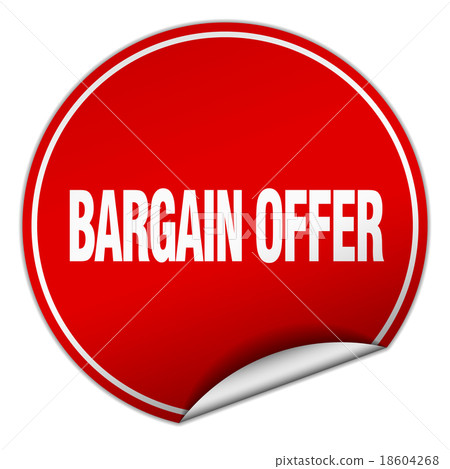 bargain offer round red sticker isolated on white - Stock Illustration ...