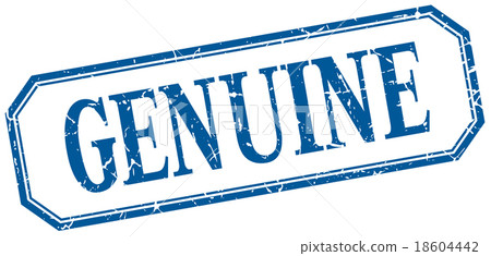 genuine square blue grunge vintage isolated label - Stock Illustration ...