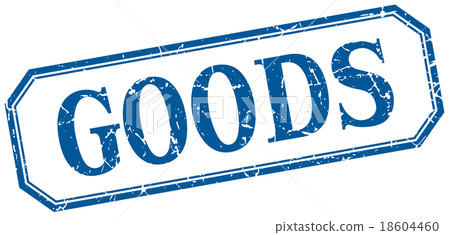 goods square blue grunge vintage isolated label - Stock Illustration ...