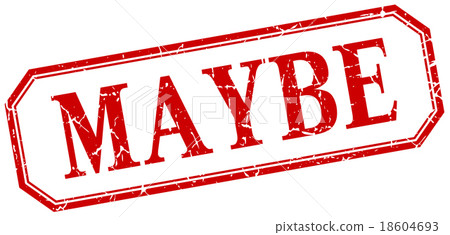 maybe square red grunge vintage isolated label - Stock Illustration ...