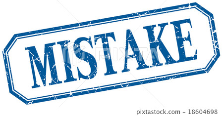 mistake square blue grunge vintage isolated label - Stock Illustration ...