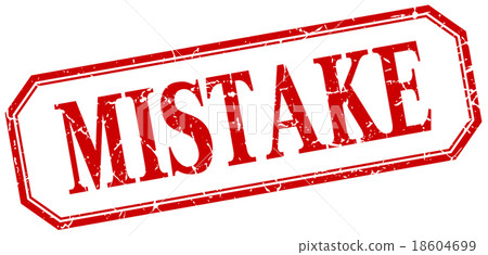 mistake square red grunge vintage isolated label - Stock Illustration ...