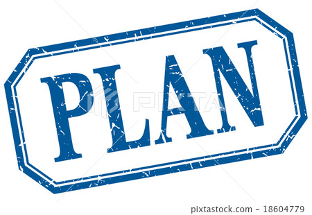 plan square blue grunge vintage isolated label - Stock Illustration ...