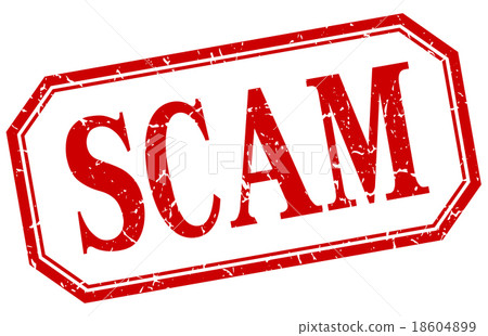 scam square red grunge vintage isolated label - Stock Illustration ...