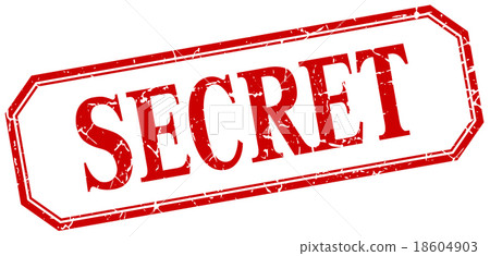 secret square red grunge vintage isolated label - Stock Illustration ...