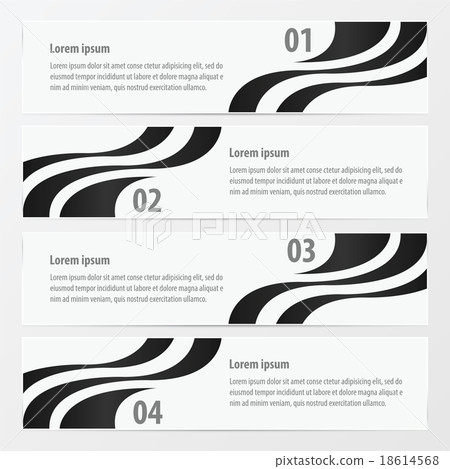 design 4 item on banner black and white color - Stock Illustration ...