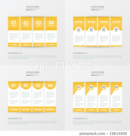 4 item yellow color design banner - Stock Illustration [18614808] - PIXTA