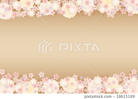 Background Material (Gold) - Sakura & Flower - Stock Illustration ...