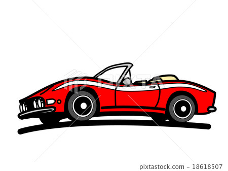 Red open car - Stock Illustration [18618507] - PIXTA