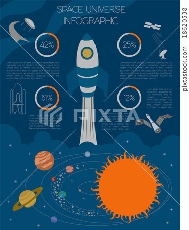 Space, universe graphic design. Infographic - Stock Illustration ...