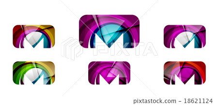 Set of abstract email icon, business logotype - Stock Illustration ...